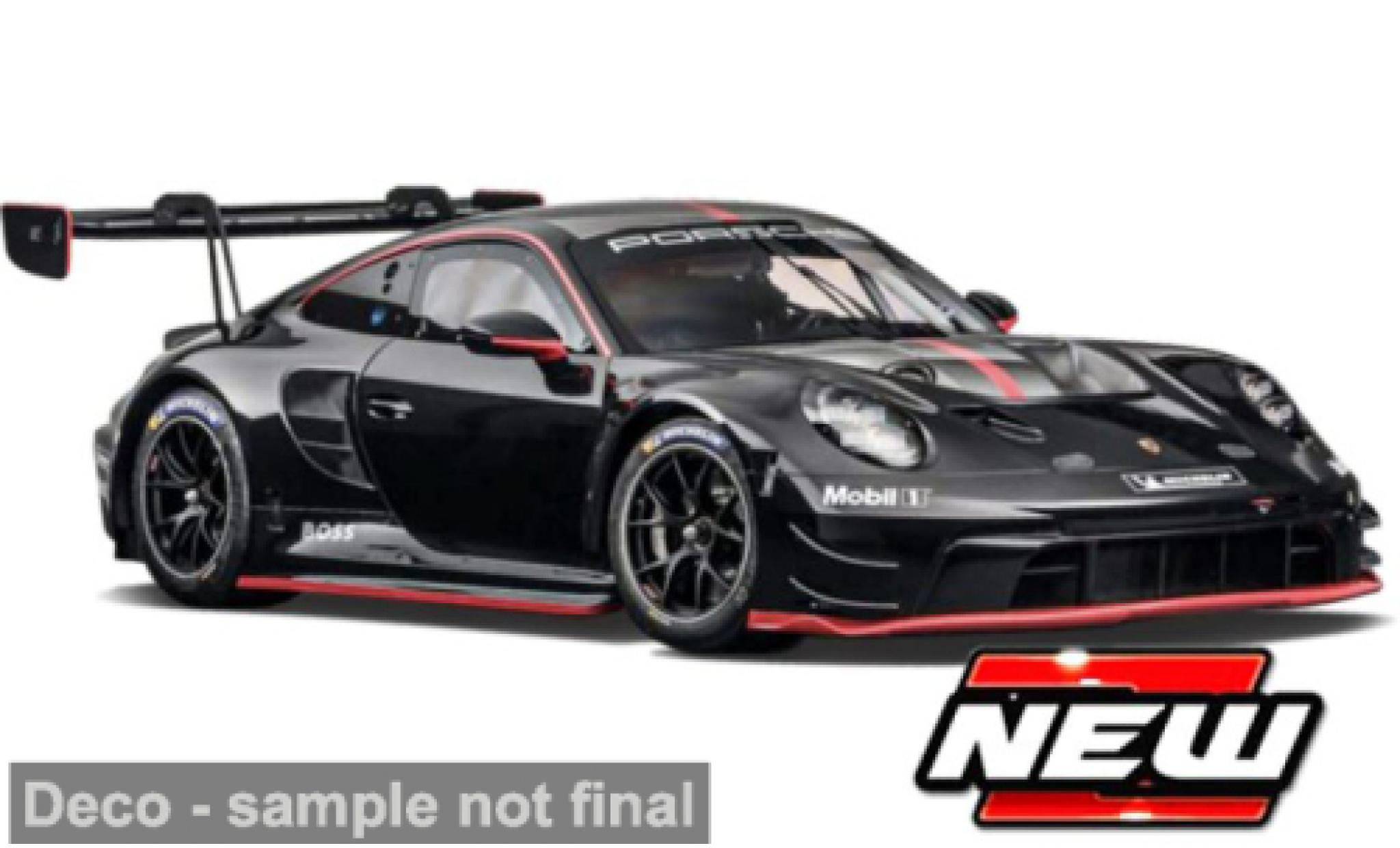 Coche miniatura Porsche 911 1/24 Burago Bburago GT3 R schwarz/rojo 2023 1:24 - Coches-miniaturas.es